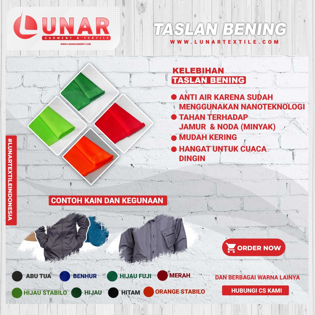 Mengenal 3 Jenis Kain Taslan! Bahan Anti Air untuk Jaket, dll