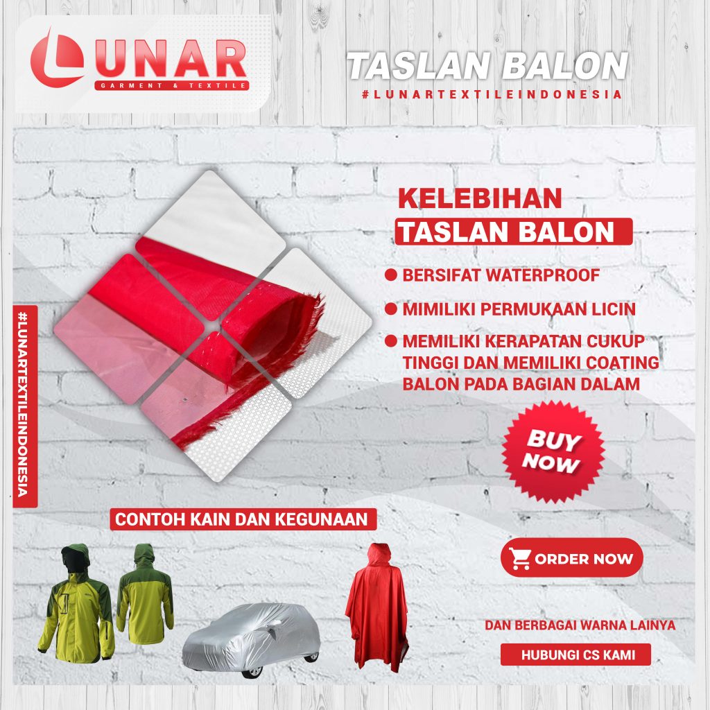Mengenal 3 Jenis Kain Taslan! Bahan Anti Air untuk Jaket, dll